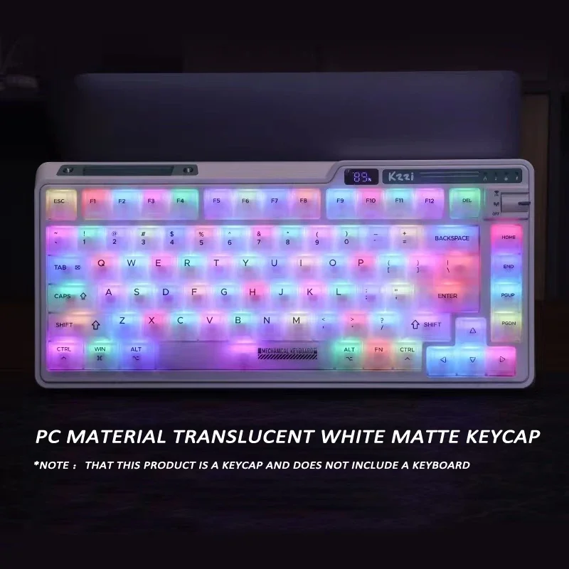 122Keys-Transparent-Russian-Korean-Keycap-Matte-PC-Milky-White-Keycap ...
