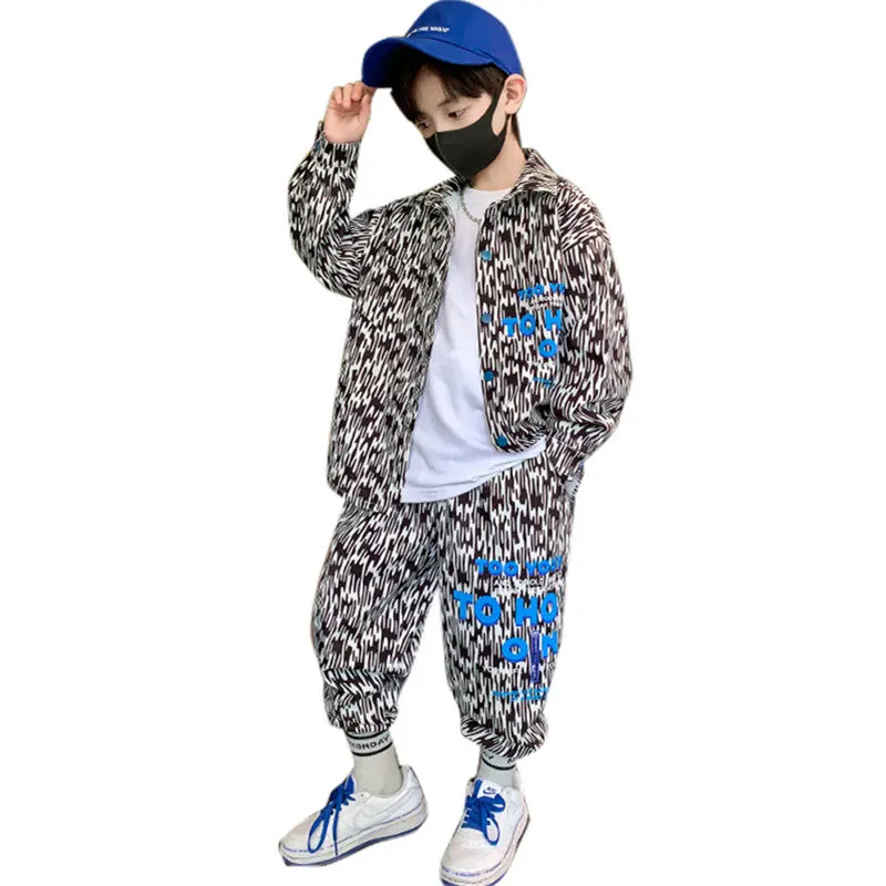 Kids Boy New Autumn Clothing Set Fashion Print Shirt Top and Pants Two ...