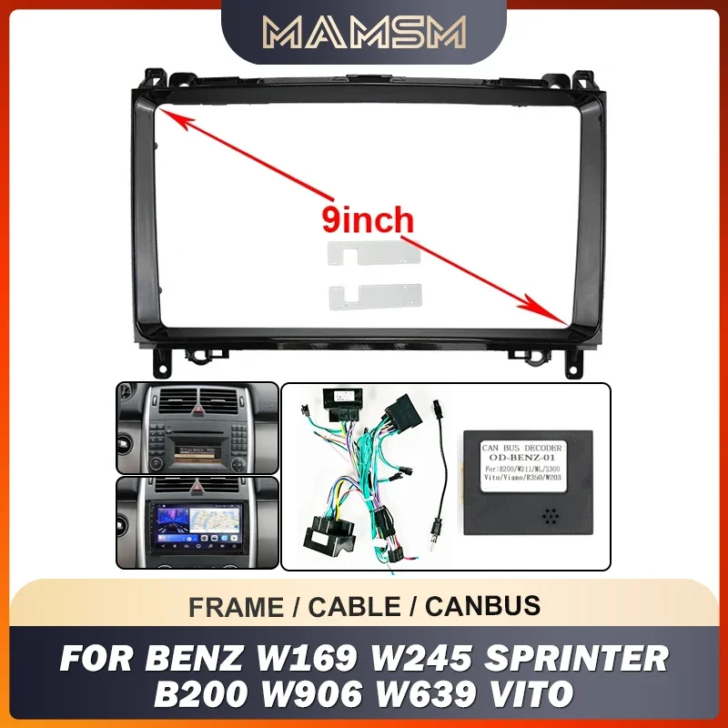 MAMSM 9" For Mercedes Benz W169 W245 B200 W906 Sprinter W639 Vito Car ...