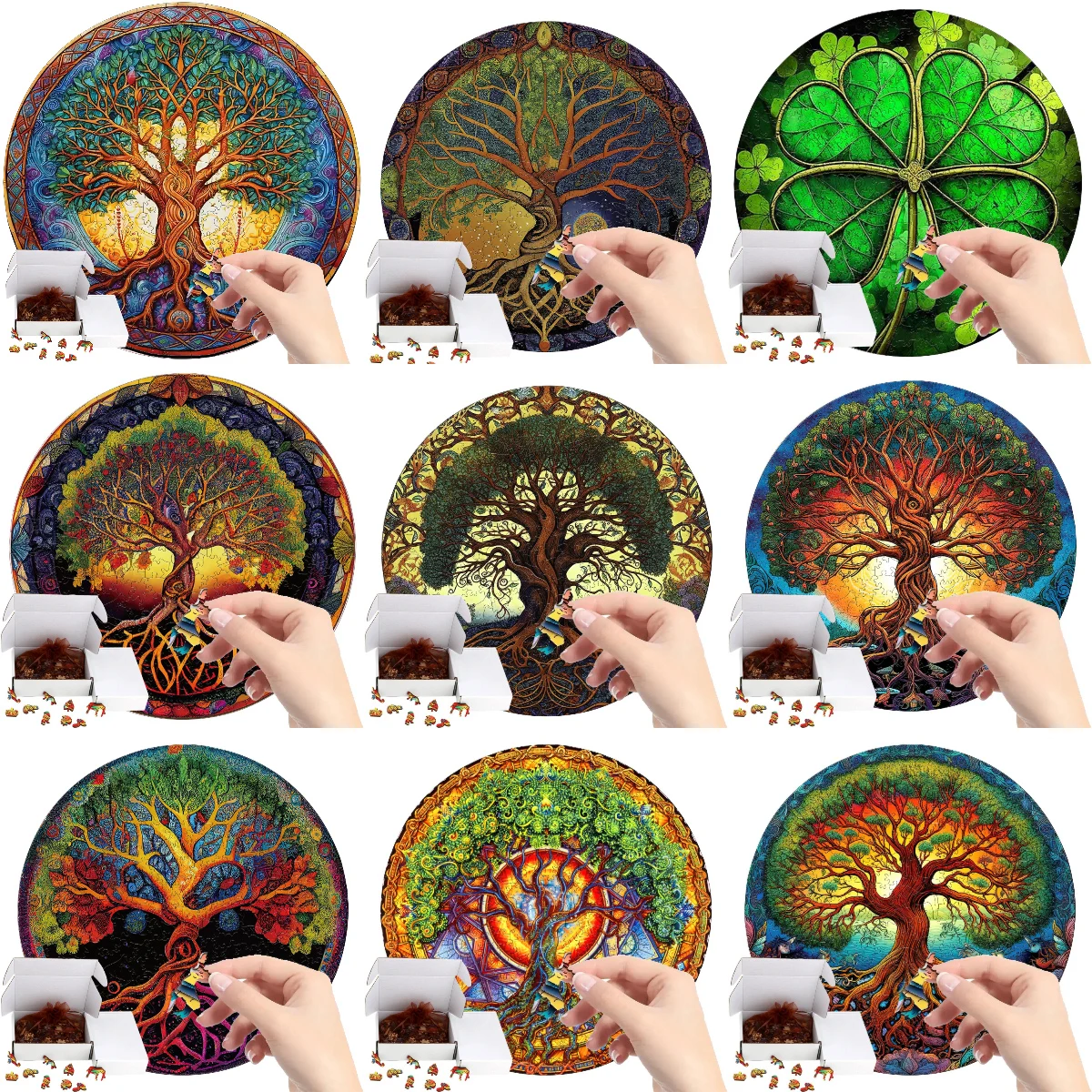 Creative-Plant-Wooden-Puzzle-Life-Tree-Montessori-Protection-Puzzle ...