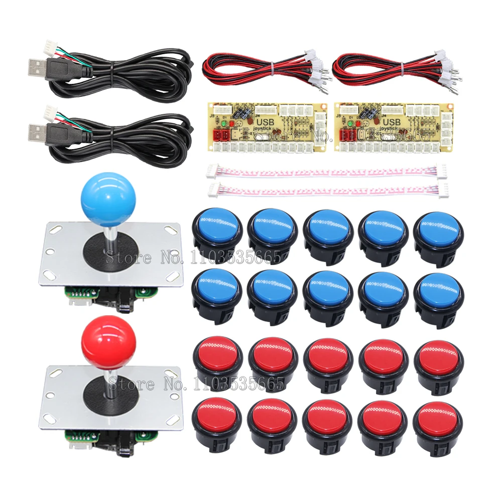 2-Player-Arcade-Game-DIY-Kit-Zero-Delay-USB-Board-Game-Controller-SANWA ...