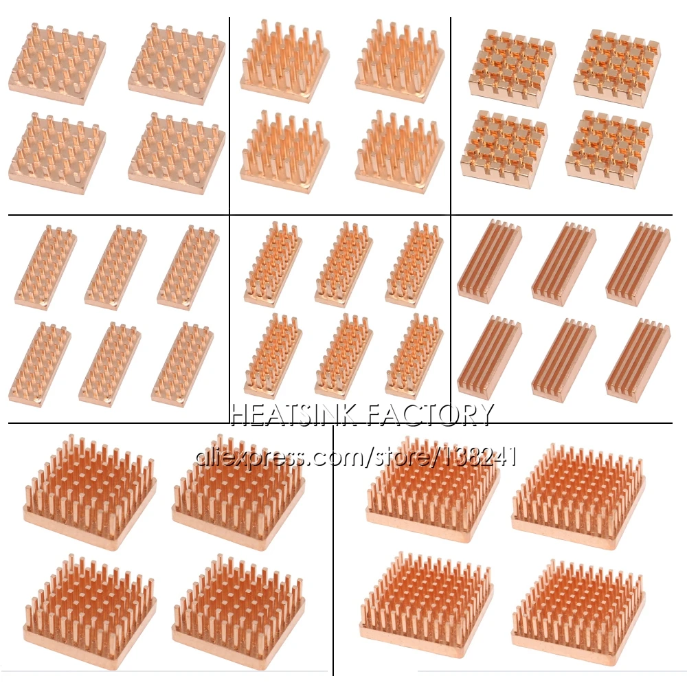 100% Pure Copper Radiator Cooler Heatsink Diy Cooling For Memory Ram ...