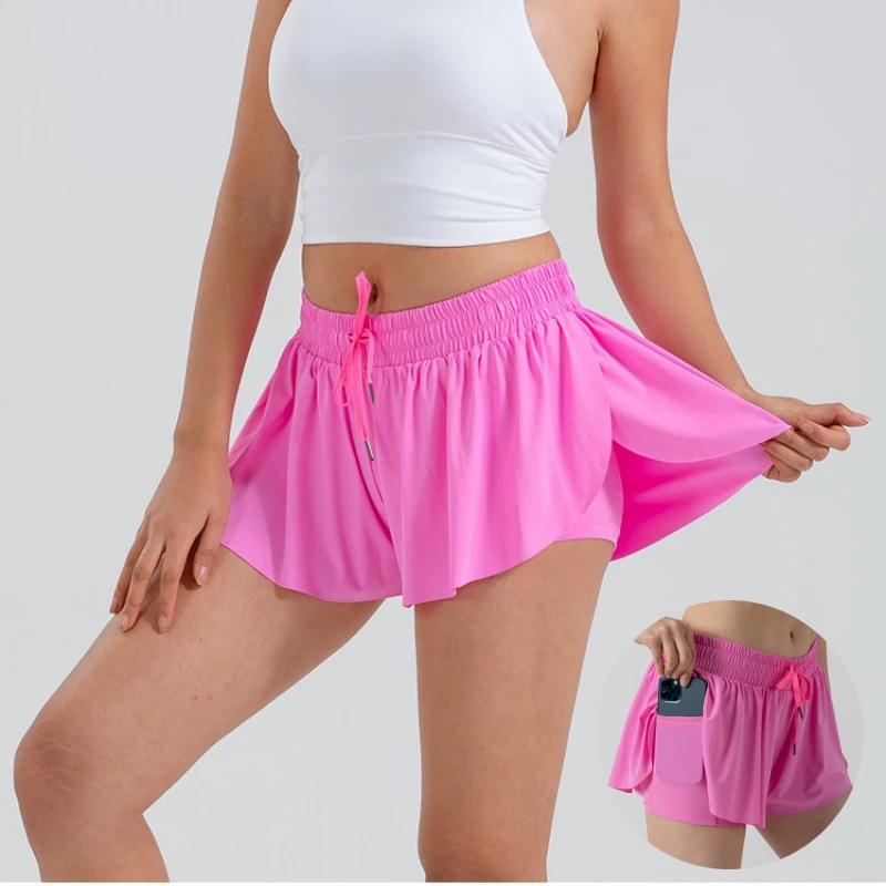 2-in-1-Flowy-Sports-Shorts-Women-Running-Short-Butterfly-Tennis-Skirt ...