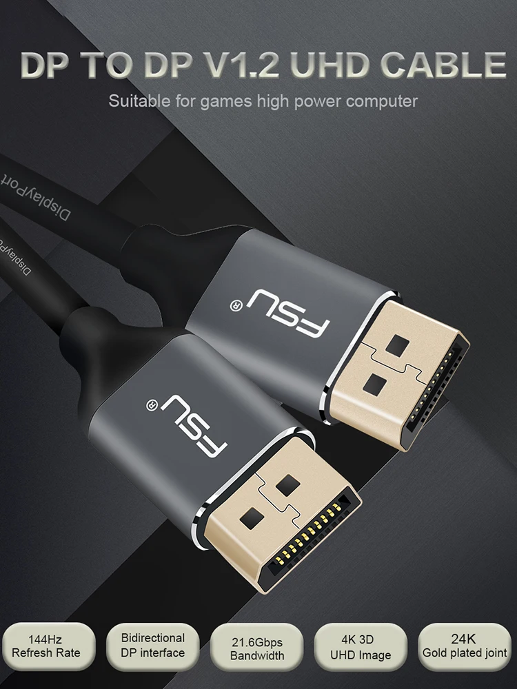 Displayport-Cable-144Hz-1-2V-4K-60Hz-HD-DP-to-DP-Adapter-Video-Display ...