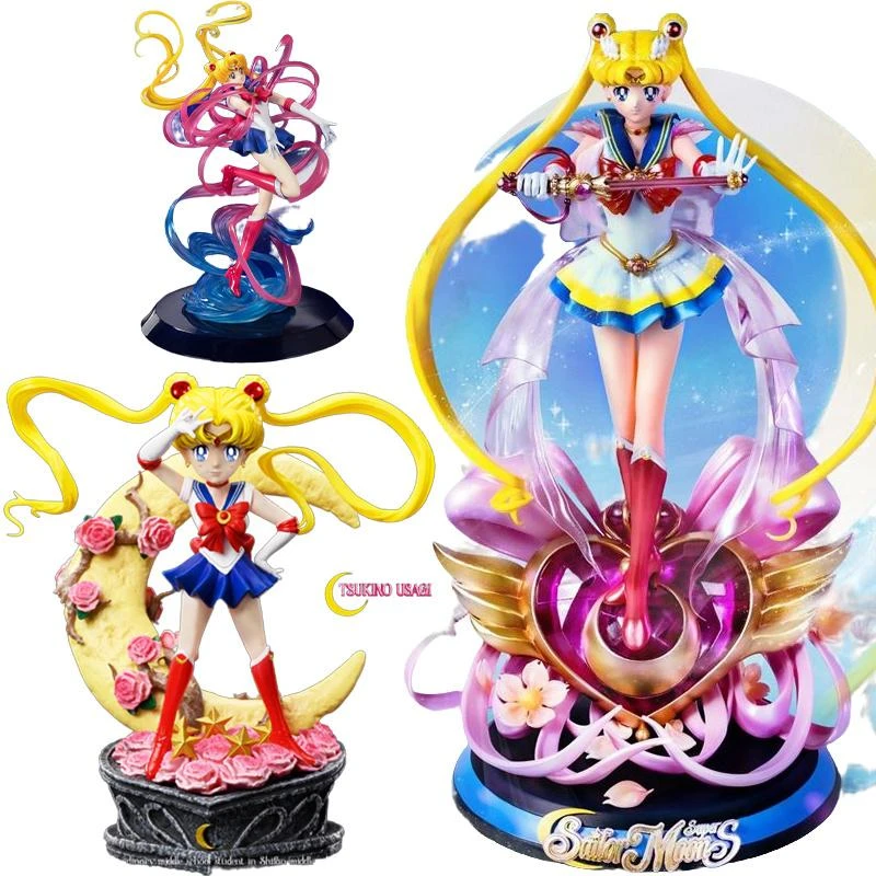 35cm Super Sailor Moon Figure Anime Tsukino Usagi New Queen Figurine ...