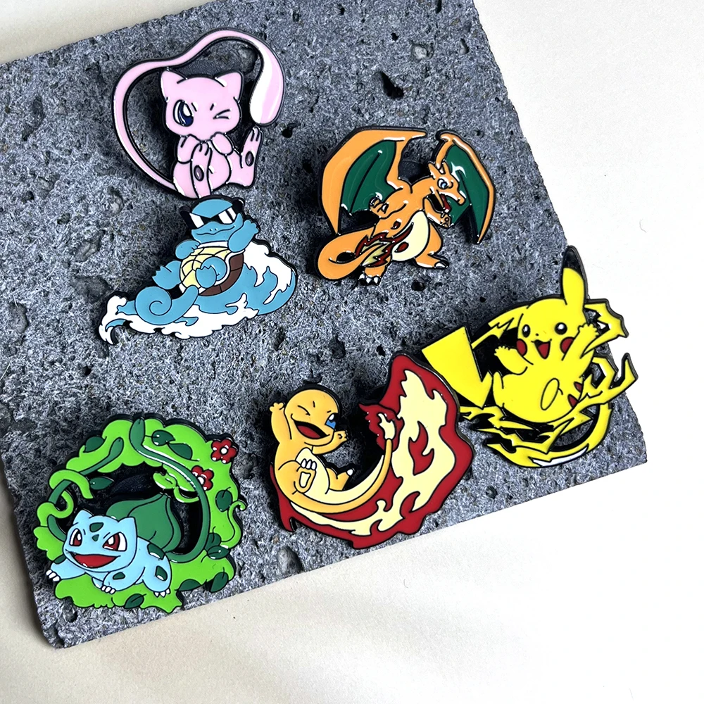 6pcs Anime Pins Set Pokemon Enamel Brooch Metal Badge Jewelry for ...