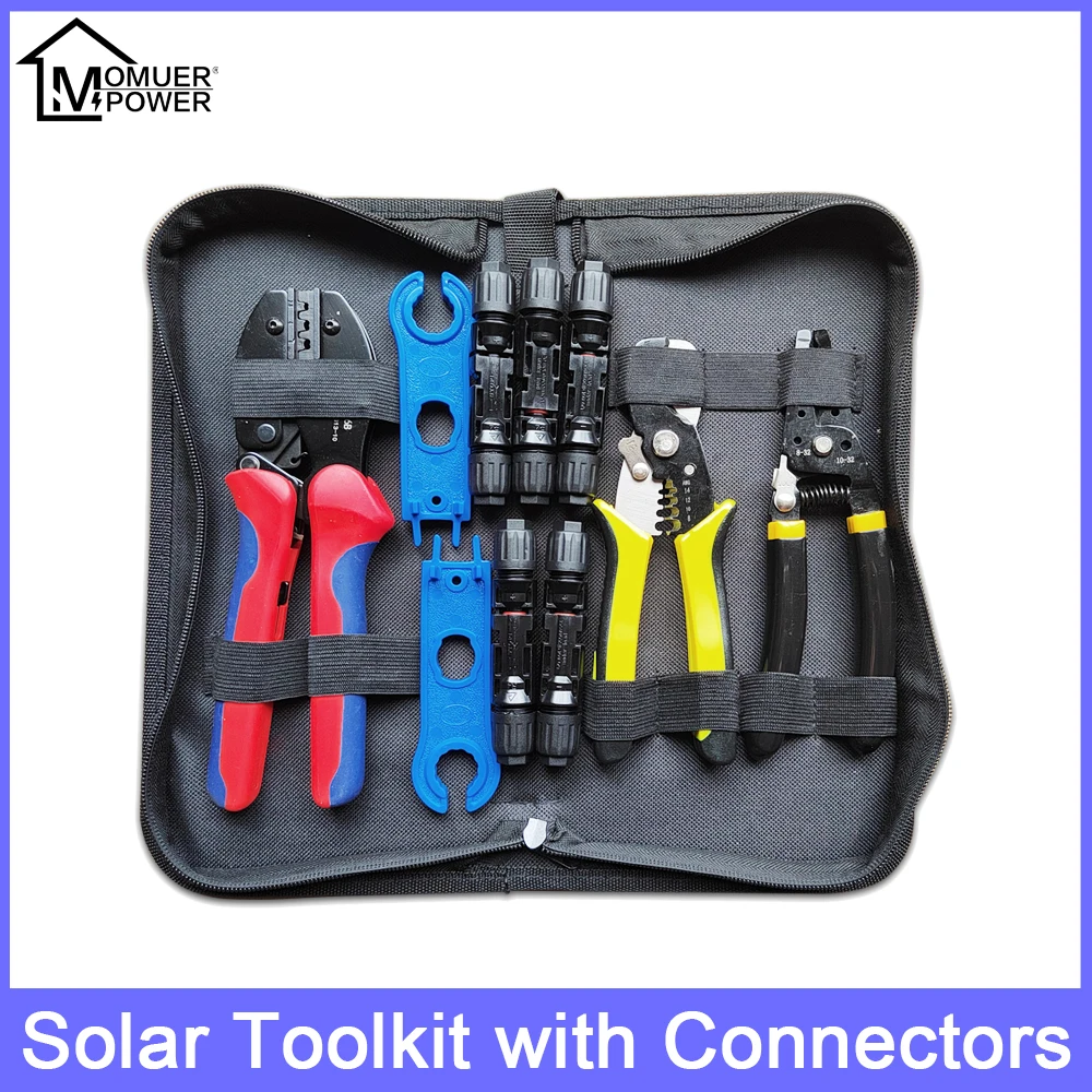 Solar Toolkit with Connectors Crimping Pliers Spanner Electric Wiring ...