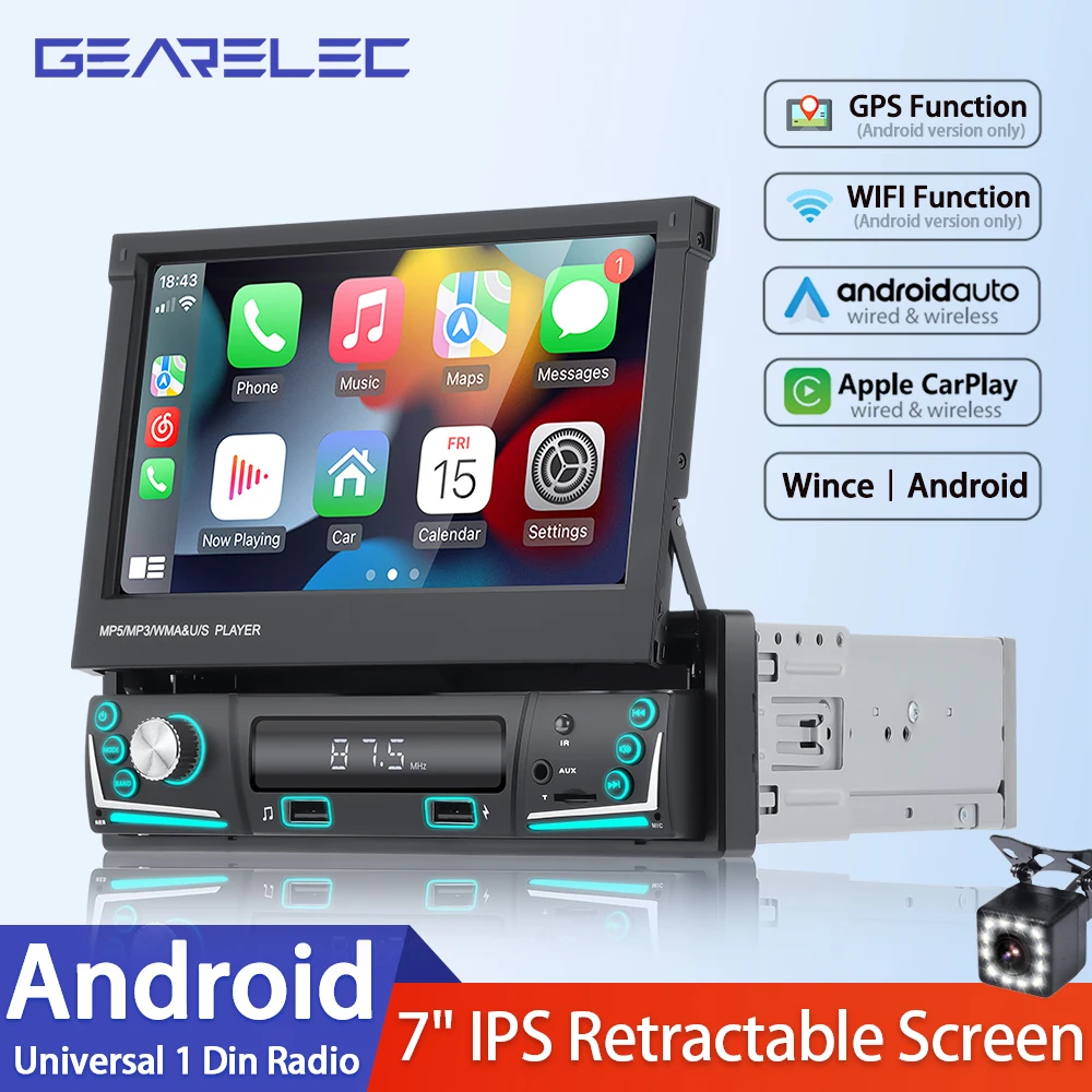 Universal-1-din-Car-Radio-Stereo-Android-Carplay-Auto-Navigation-7 ...