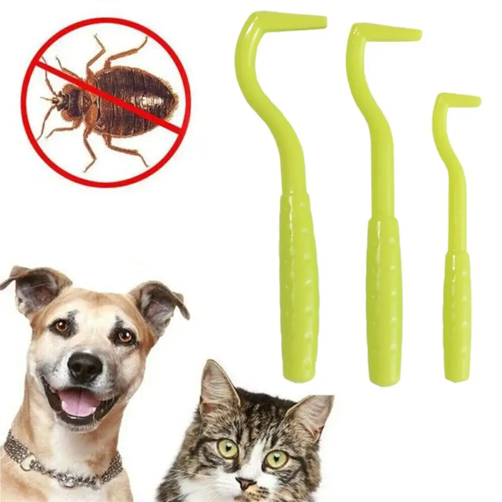 3PCS Pet Flea Remover Tool Kit Plastic Scratching Hook Remover Pet Cat ...
