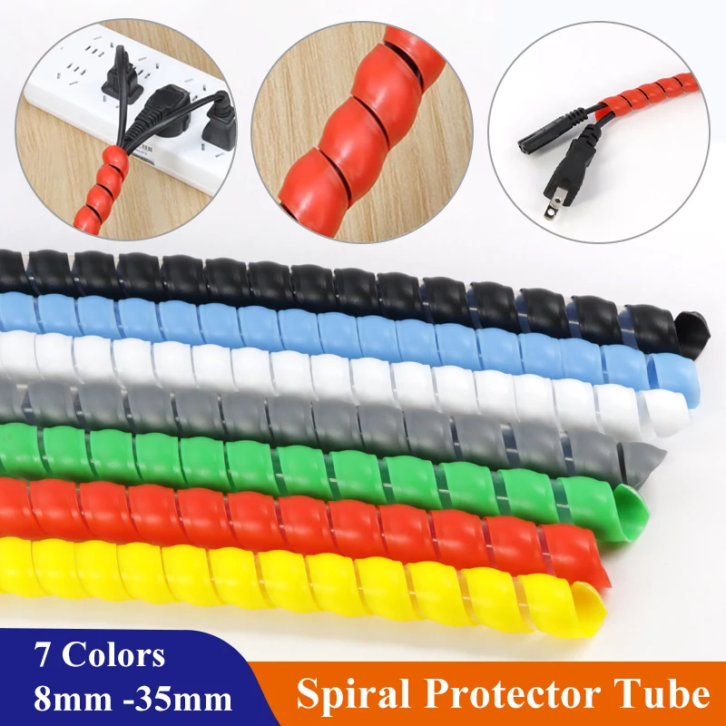 1-2-5-10M-Winding-Tube-Wire-Organizer-Pipe-Protection-Flexible-Spiral ...