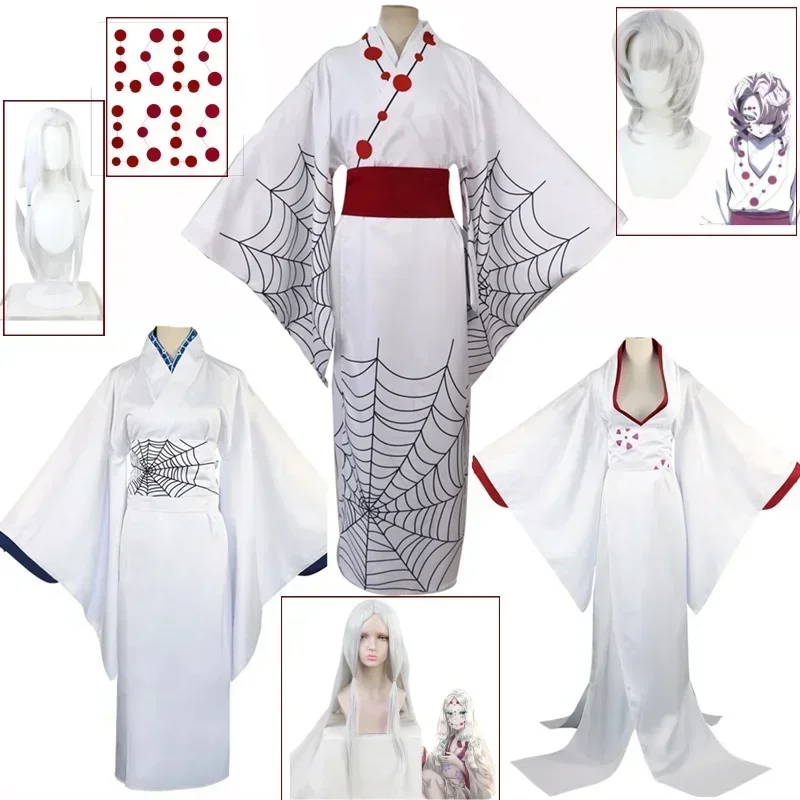 Anime Kimetsu No Yaiba Spinne Oni Ayaki Rui Cosplay Kostüm Perücke ...