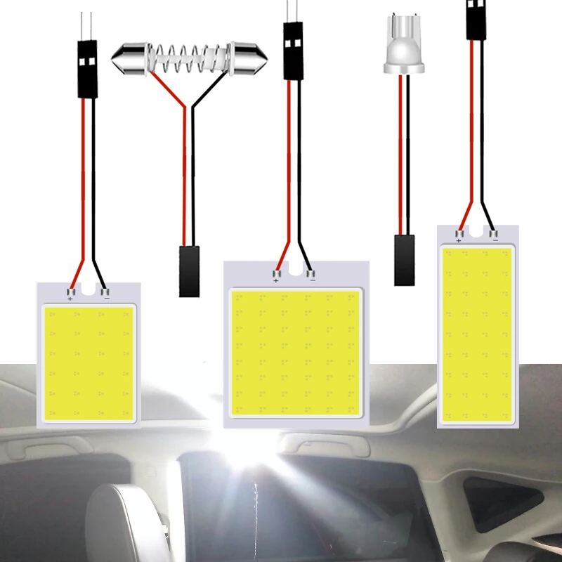 1x Car C10w C5w Led Cob Bulb Festoon 31mm 36mm 39mm 42mm 5w5 T10 W5w ...