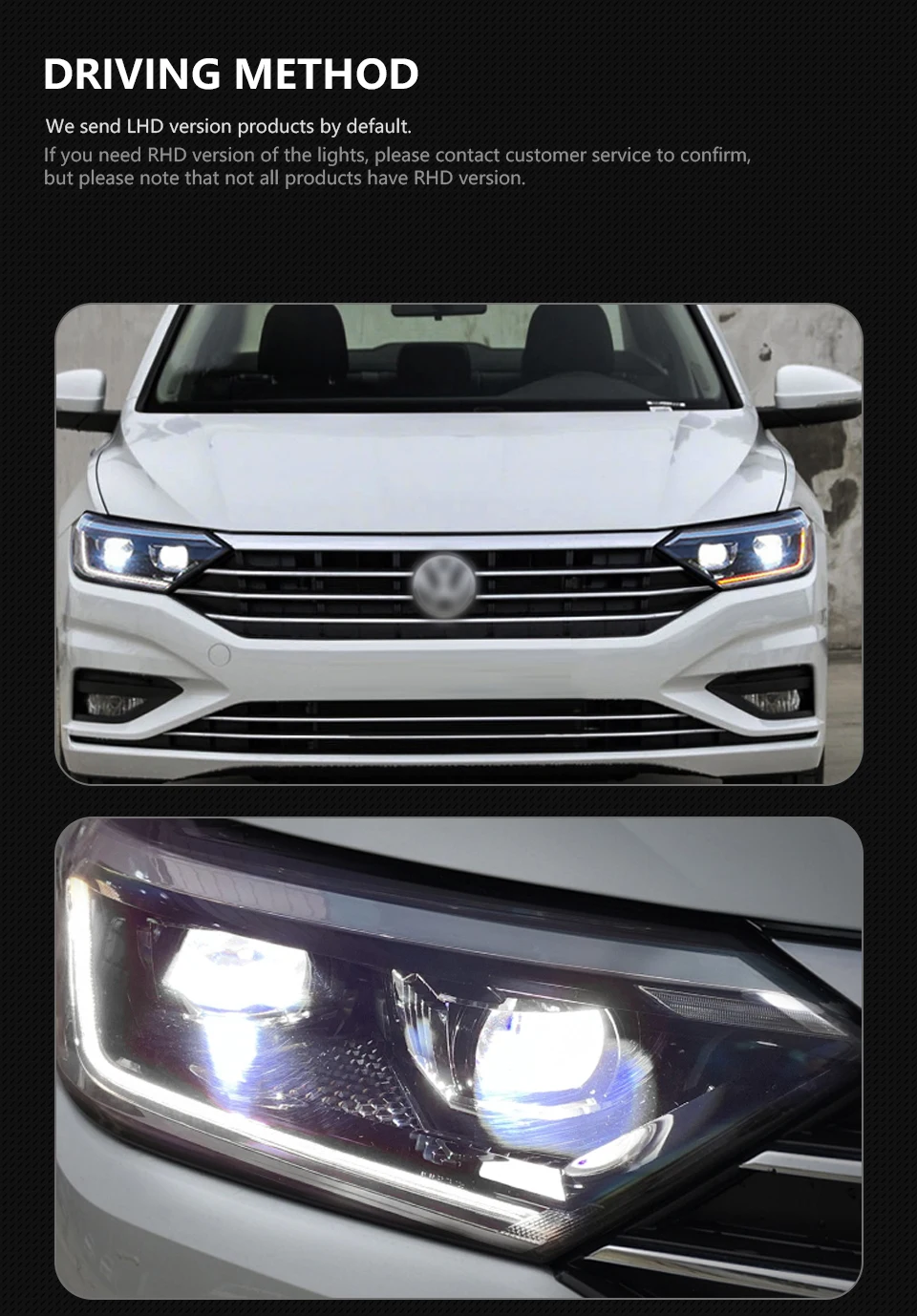 VW Jetta Sagitar Headlights 2019-2022 Jetta Mk7 LED Headlight Design L ...
