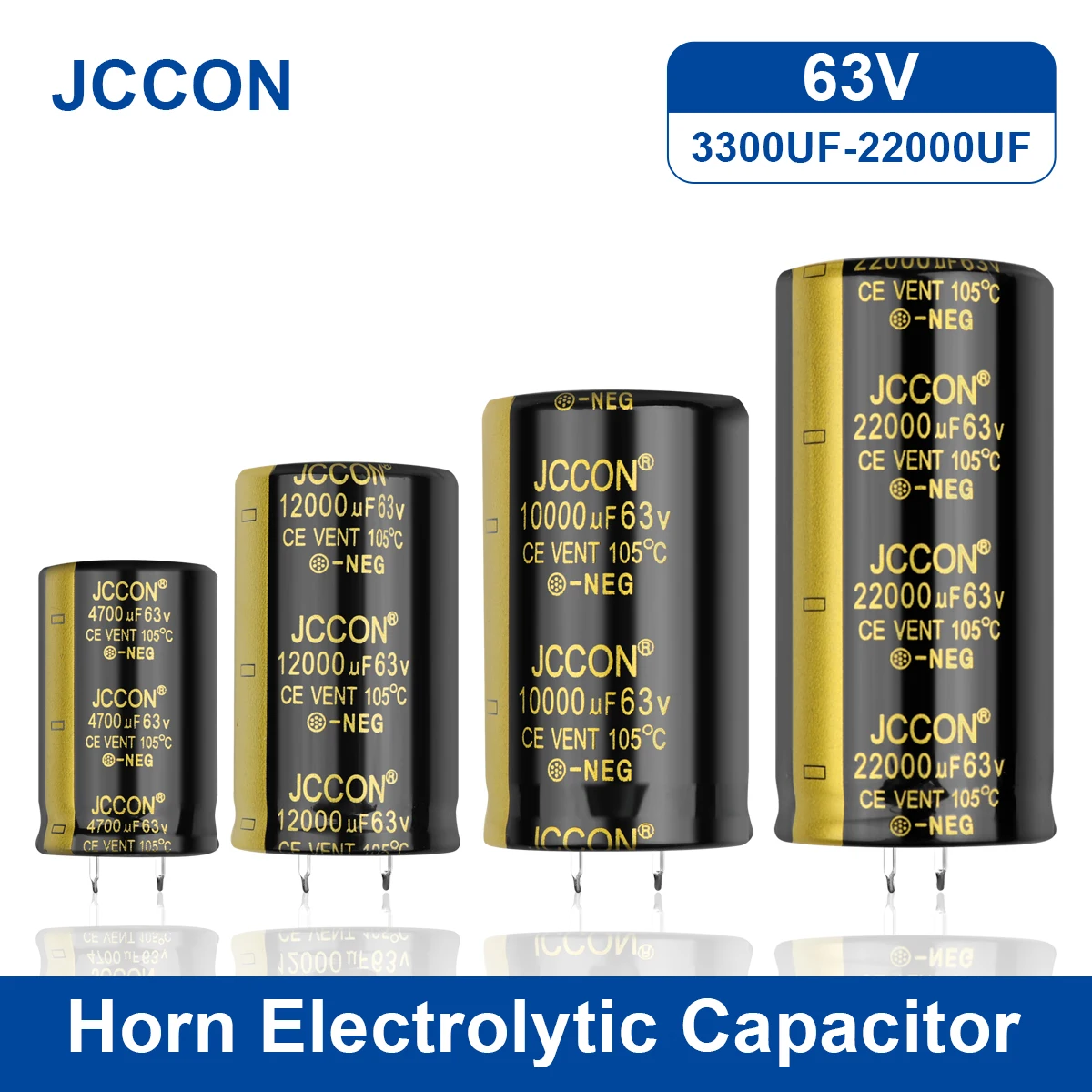 2Pcs-JCCON-Audio-Electrolytic-Capacitor-63V-3300UF-4700UF-6800UF-10000UF-12000UF-15000UF-22000UF ...
