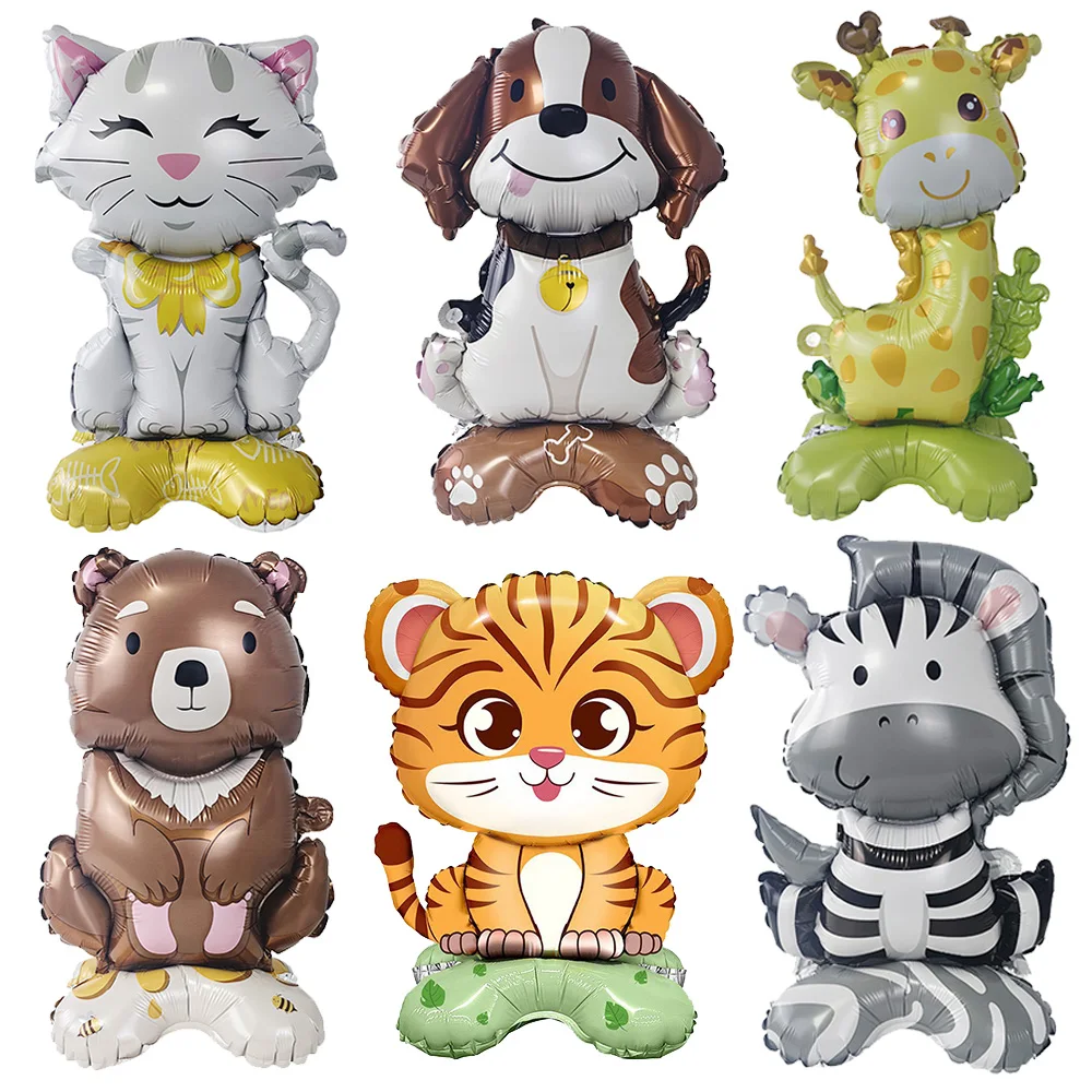 Standing Animal Balloon Giraffe Zebra Peacock Tiger Foil Balloons Kids ...