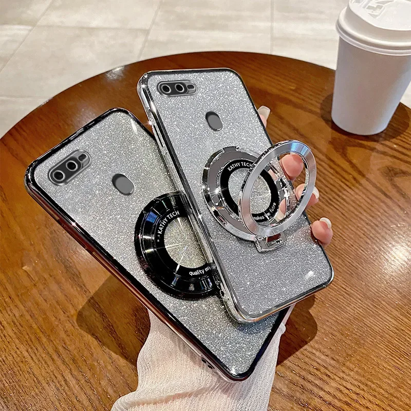 For-OPPO-A7-CPH1901-Casing-Electroplating-Soft-Glitter-TPU-Phone-Back ...