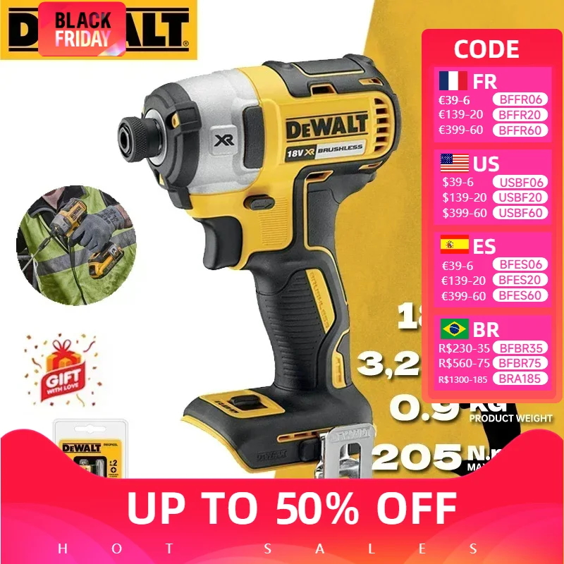 DEWALT-taladro-de-impacto-inal-mbrico-DCF887-herramienta-desnuda-destornillador-el-ctrico-de-1-4 ...