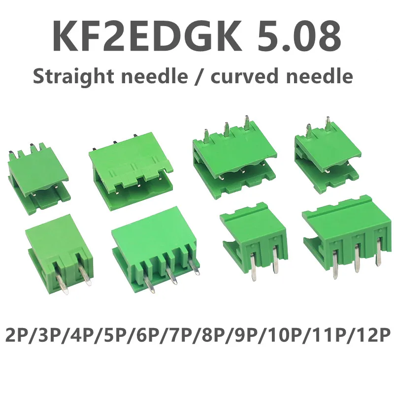 10PCS KF2EDGK 5.08 2EDG PCB 2PIN~10PIN Straight/curved needle Connector ...