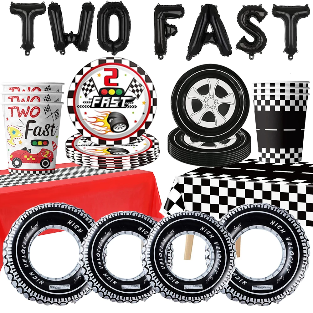 Two-Fast-Theme-Birthday-Party-Decorations-Tableware-Boys-Race-Car-2nd ...