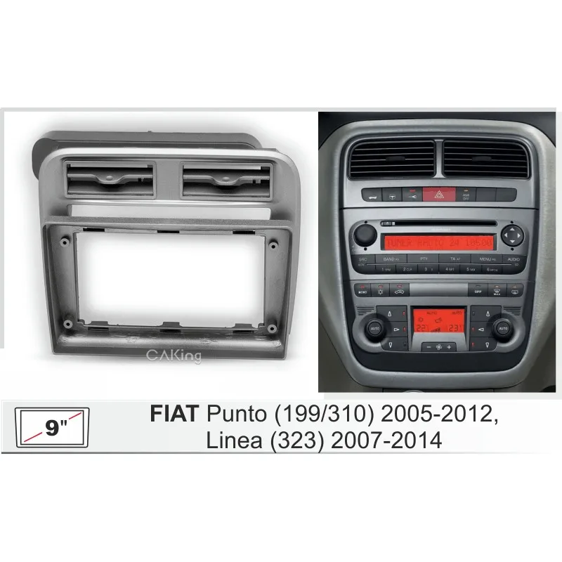 9 inch Car Fascia Radio Panel for FIAT Punto (199/310) 2005-2012, Linea ...