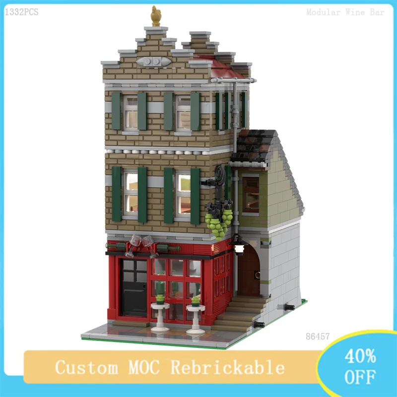 Hot Selling Street Model Moc Modular Bar Building Blocks Street Model ...
