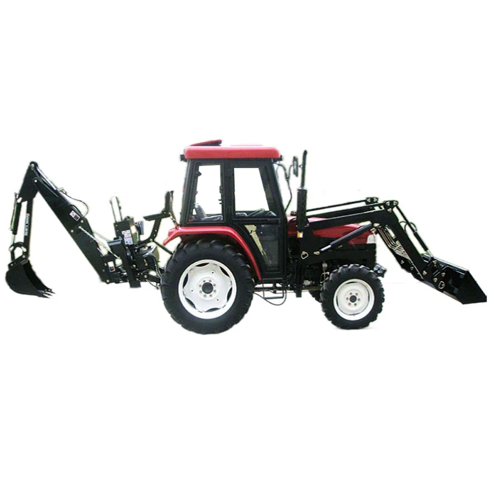 Tractor de ruedas de maquinaria agrícola, excavadora trasera 4x4, 4WD ...