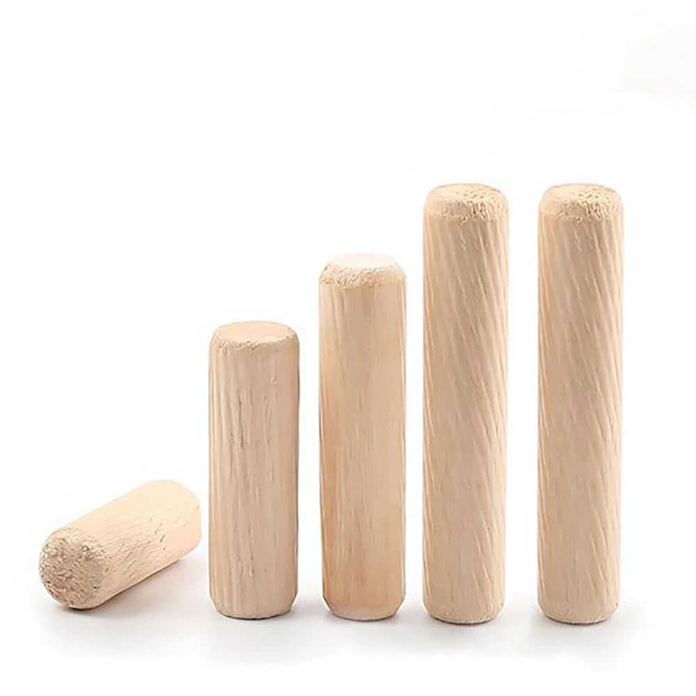 Straight Groove Wooden Dowel Pins M5 M6 M8 M10 Dowels Rods for Crafts ...