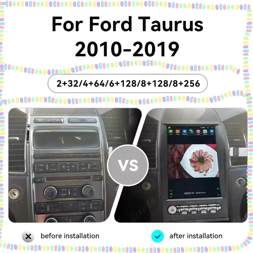 Android 14 Car Radio for Ford Taurus 2010 2011 2012 2013 2014 2015-2019 ...