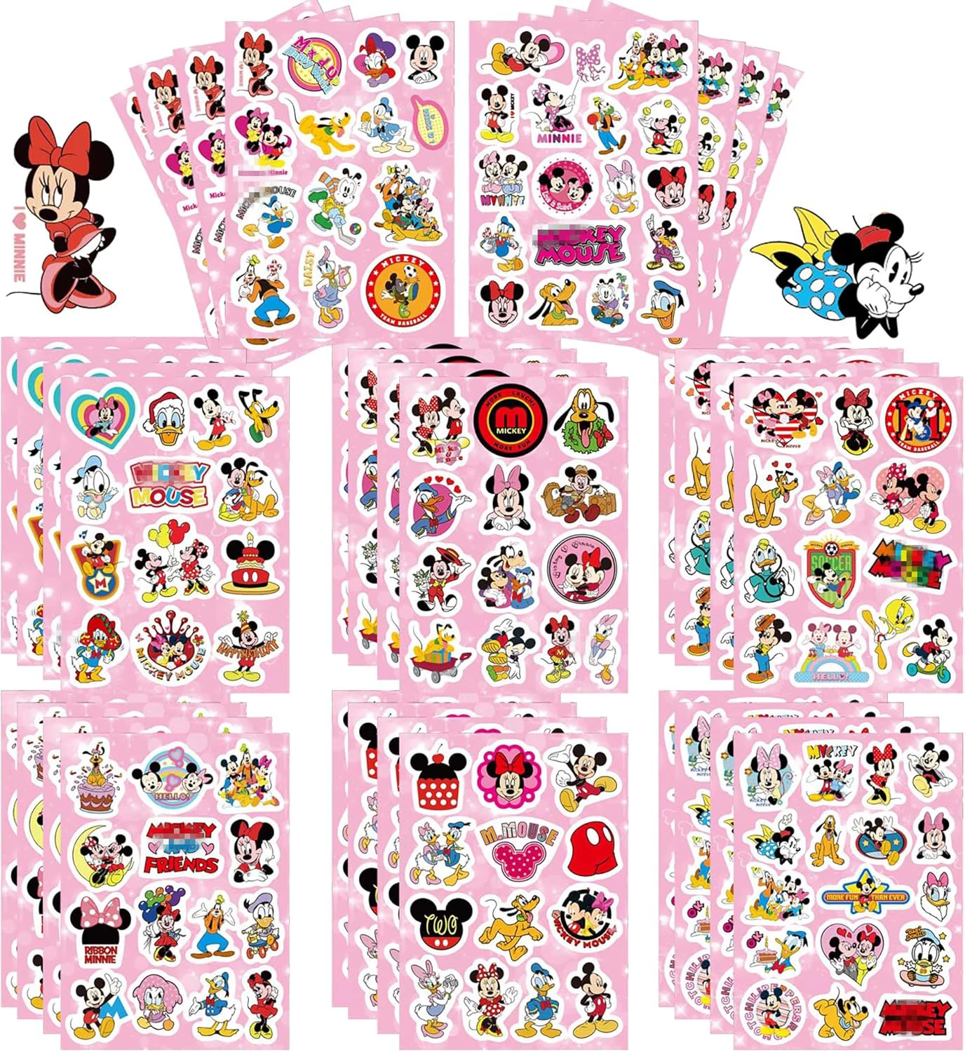 16/32pcs Minnie Mouse Stickers Scrapbooking Teacher Reward Stickers ...