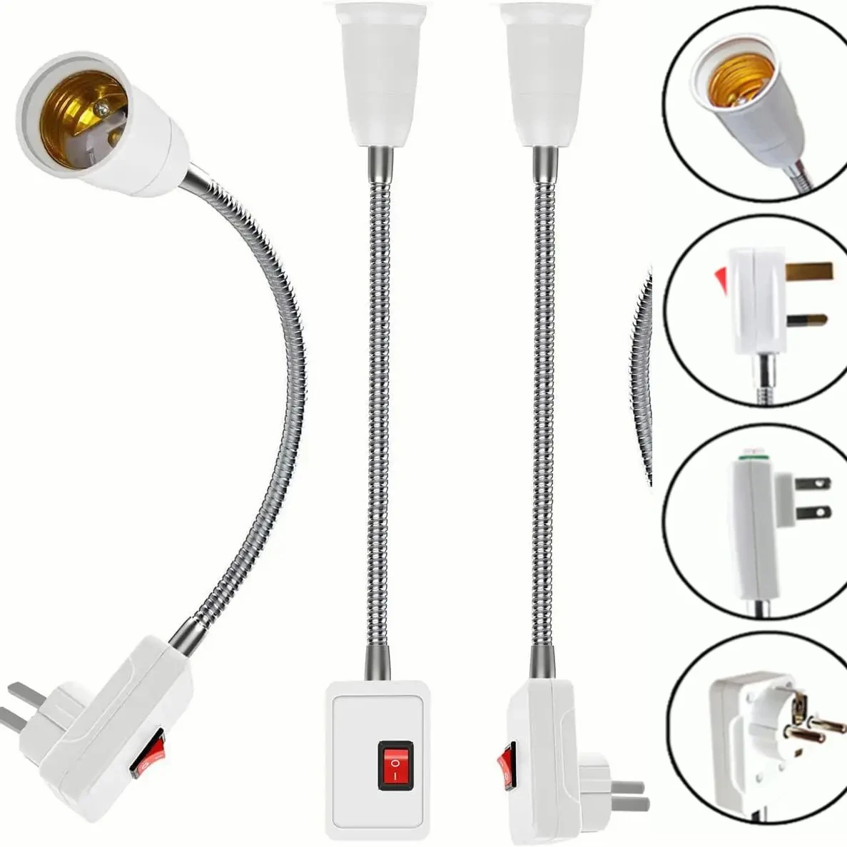 Direct Plug-in Rotary Lamp Head E27 Socket Lamp Bulb Holder with On/off ...