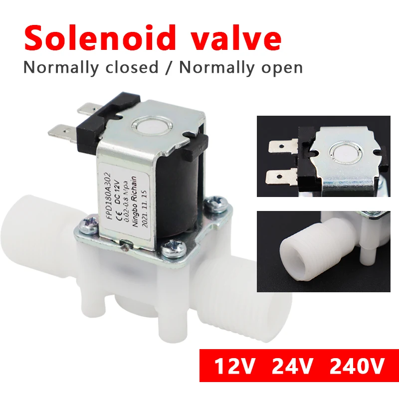 1/2" 3/4" Male Thread Solenoid Valve AC 220V DC 12V 24V Water Control Valve Controller Switch ...