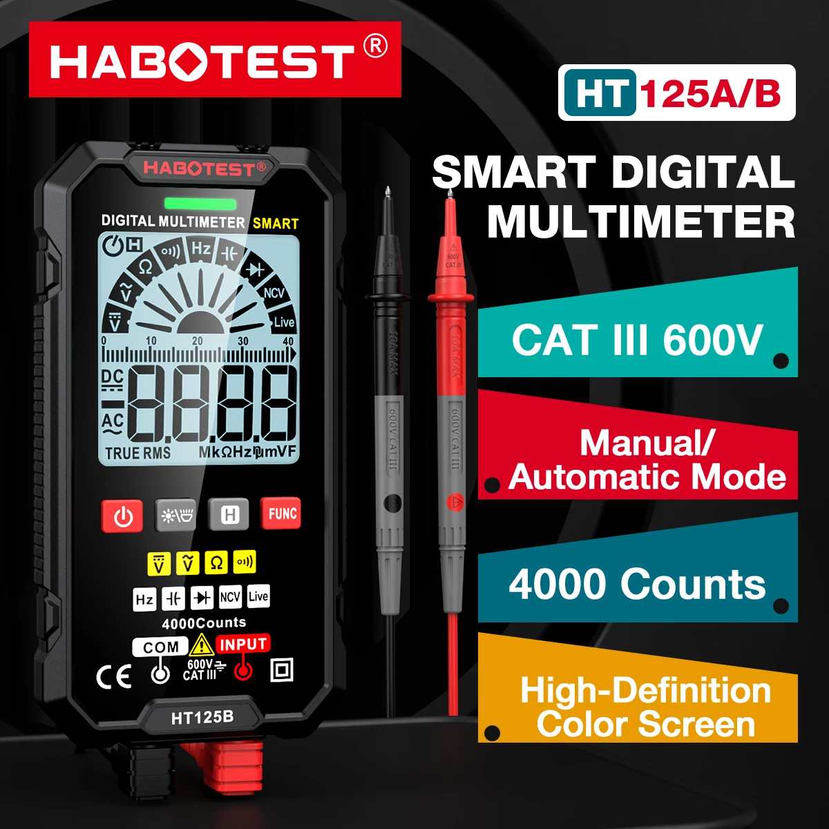 HABOTEST-HT125-Digital-Smart-Multimeter-4000-Counts-600V-AC-DC-Voltage ...