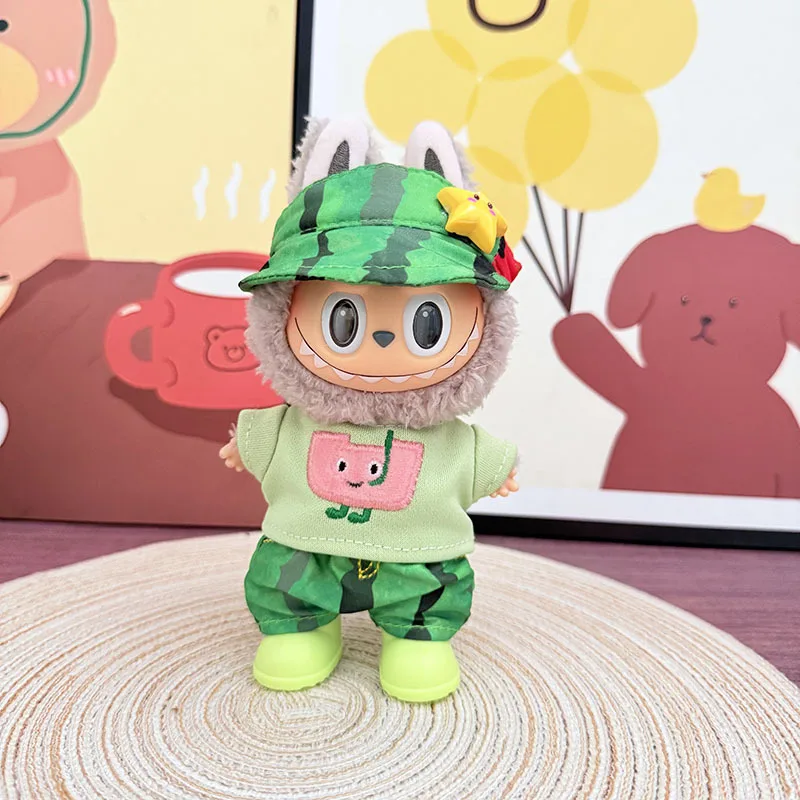 15/17 Cm LABUBU Doll Clothes 1- 3 Gen Fruit Flavor Watermelon Outfit ...