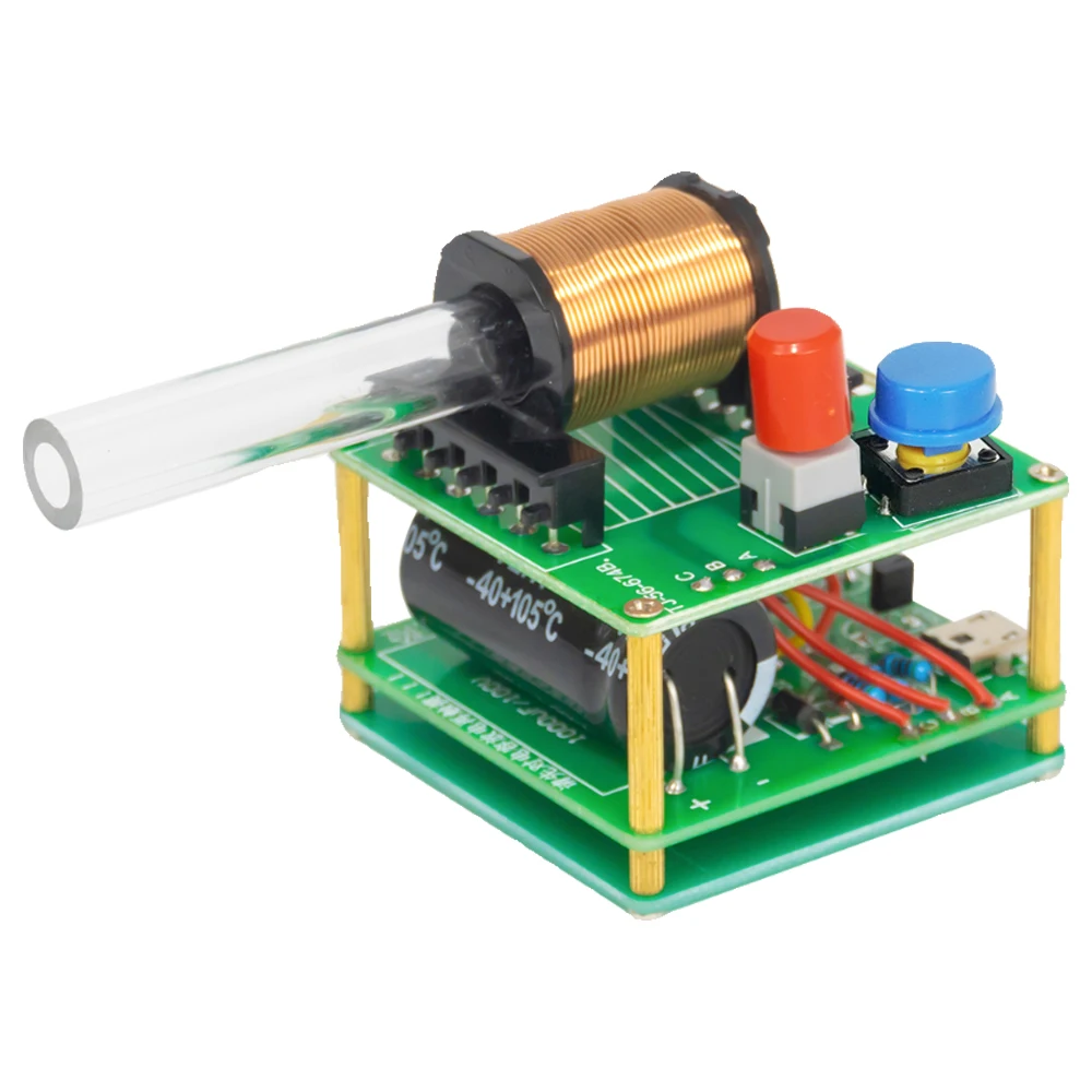 DIY Electronic Kit Mini Electromagnetic Gun 100V High Voltage DIY ...