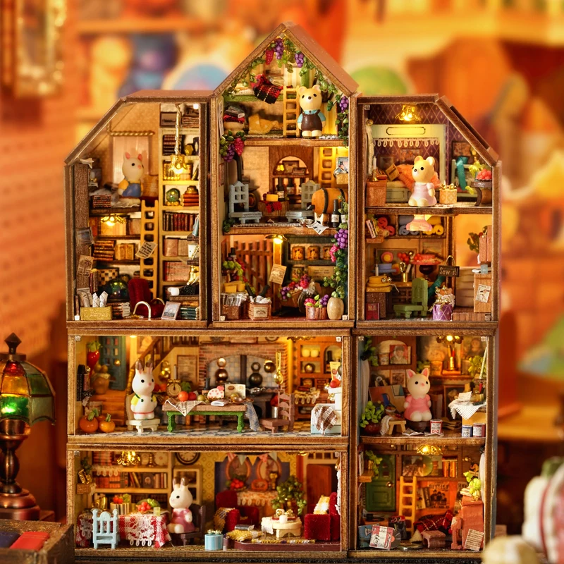 CUTEBEE-DIY-Dollhouse-Mini-Rabbit-Town-Casa-Wooden-Doll-Houses ...
