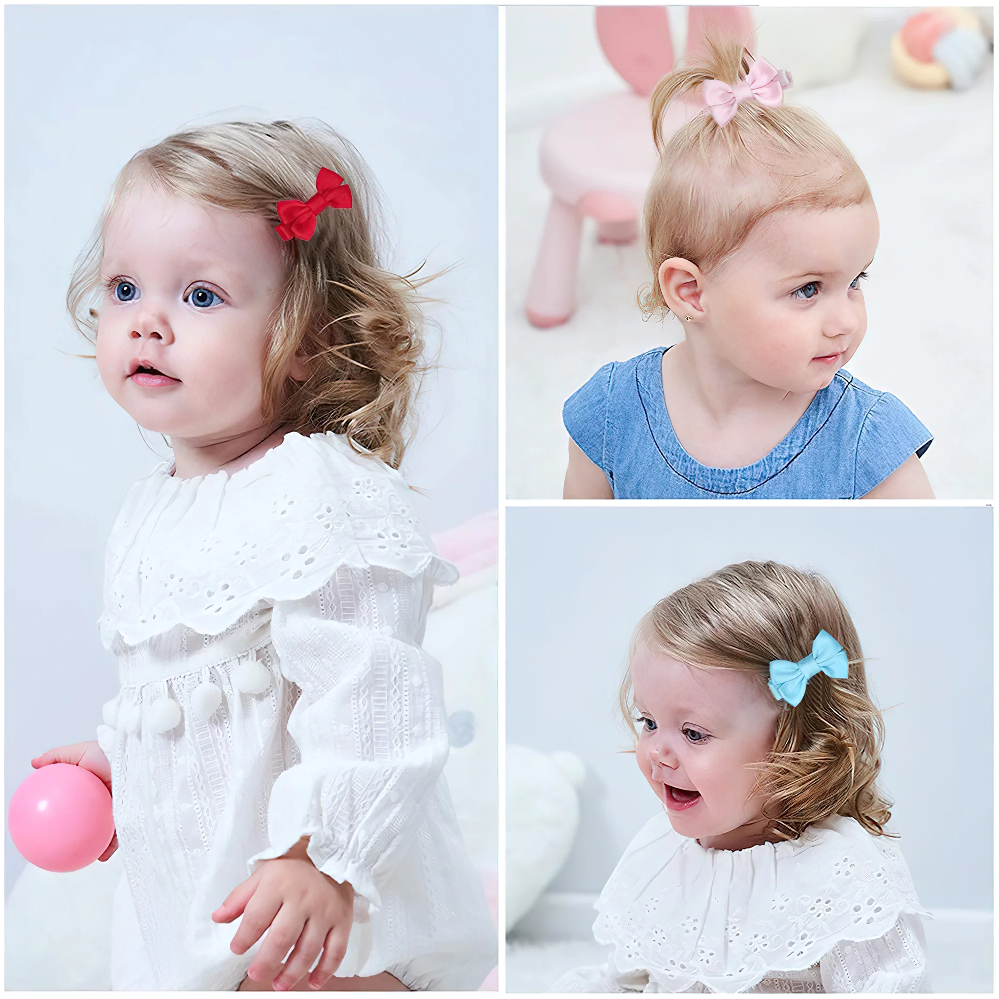 12 20 Pcs 2Inch Baby Hair Bows Clips Fully Lined No Slip for Fine Hair Baby Girls Infants Toddlers Kids Hair Barrettes AliExpress