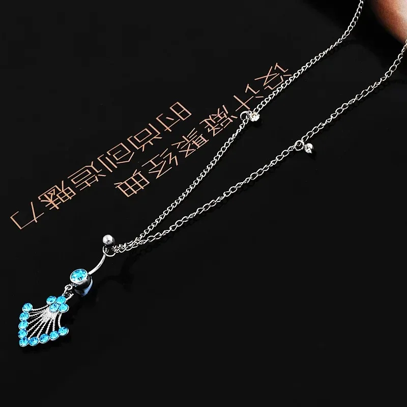 Fashion-Austria-Crystal-Belly-Chains-Water-Drop-Shape-Bar-Silver-Plated ...