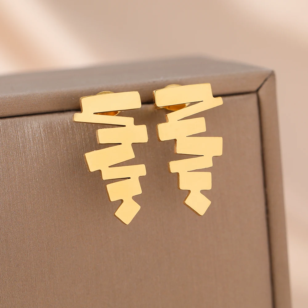 Edelstahl-Ohrringe-minimalistische-Geometrie-trapezf-rmig-Sinn-f-r ...