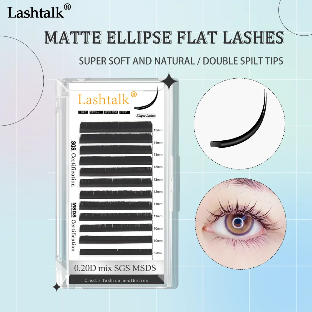 Lashtalk Matte Flat Ellipse Eyelash Extensions From Nagaraku Split Tips ...