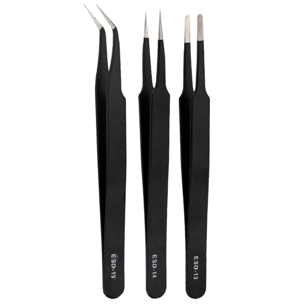 Couleur F Pincettes antistatiques en acier inoxydable, bricolage ...