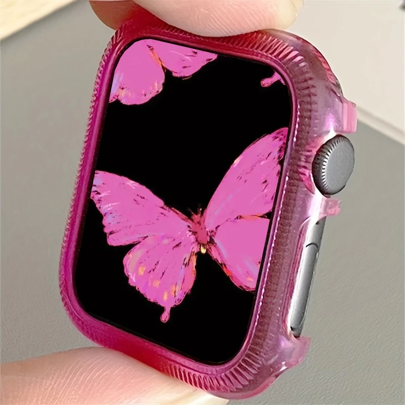 Cute Clear Pink Case For Apple Watch 41mm 45mm 44mm 40mm 42 38mm Ultra ...
