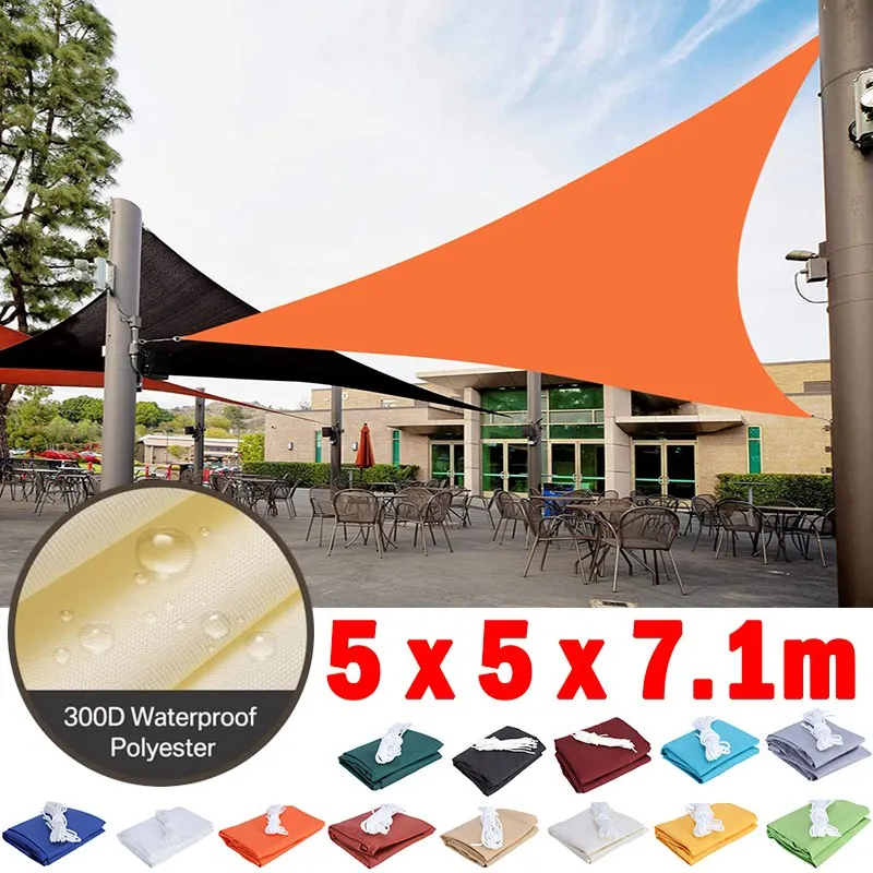 Toldo triangular impermeable para exteriores, sombrilla de 5x5x7,1 m ...