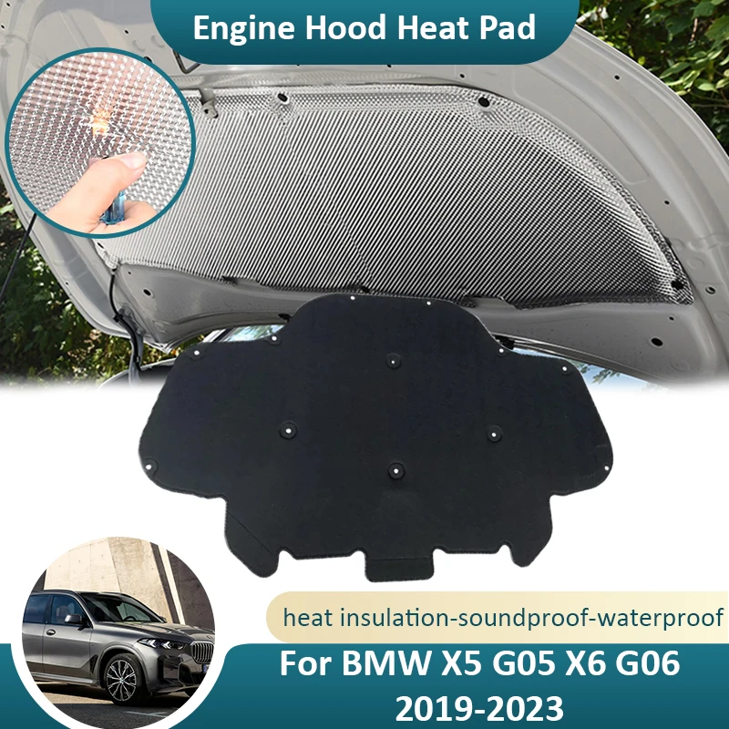 For-BMW-X5-G05-X6-G06-2019-2023-Car-Front-Engine-Hood-Heat-Sound-Mat ...