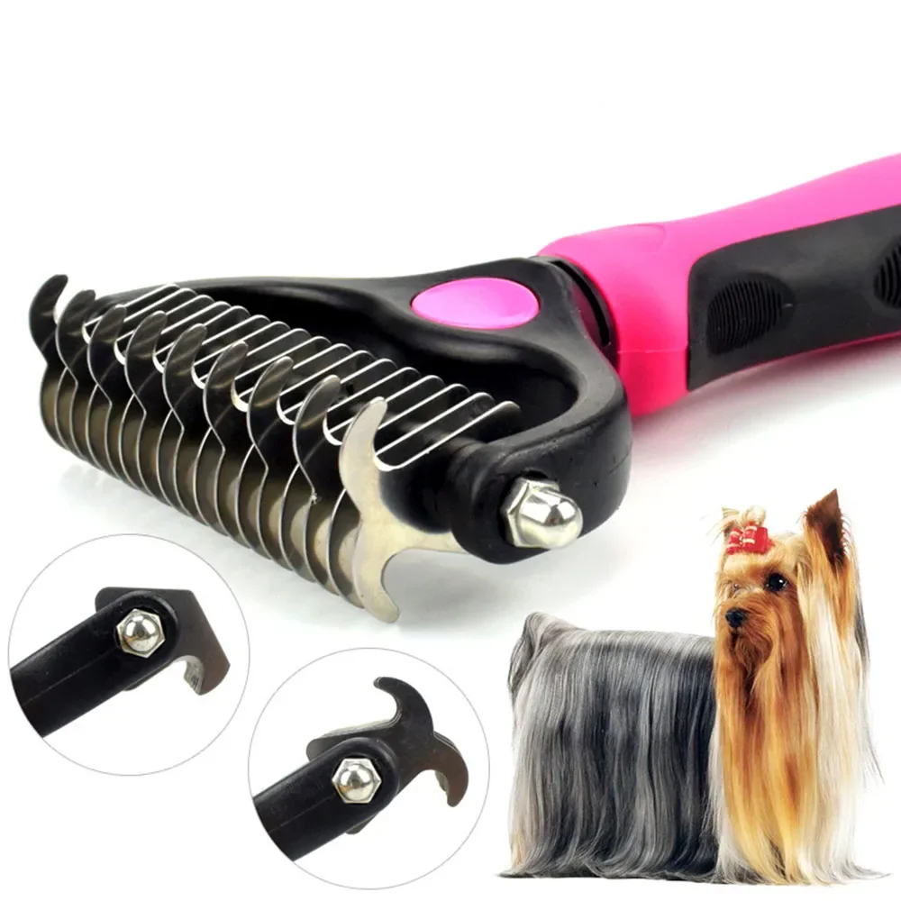 Pet-Grooming-Tools-2-Sided-Undercoat-Rake-for-Cats-Dogs-Safe-Dematting ...