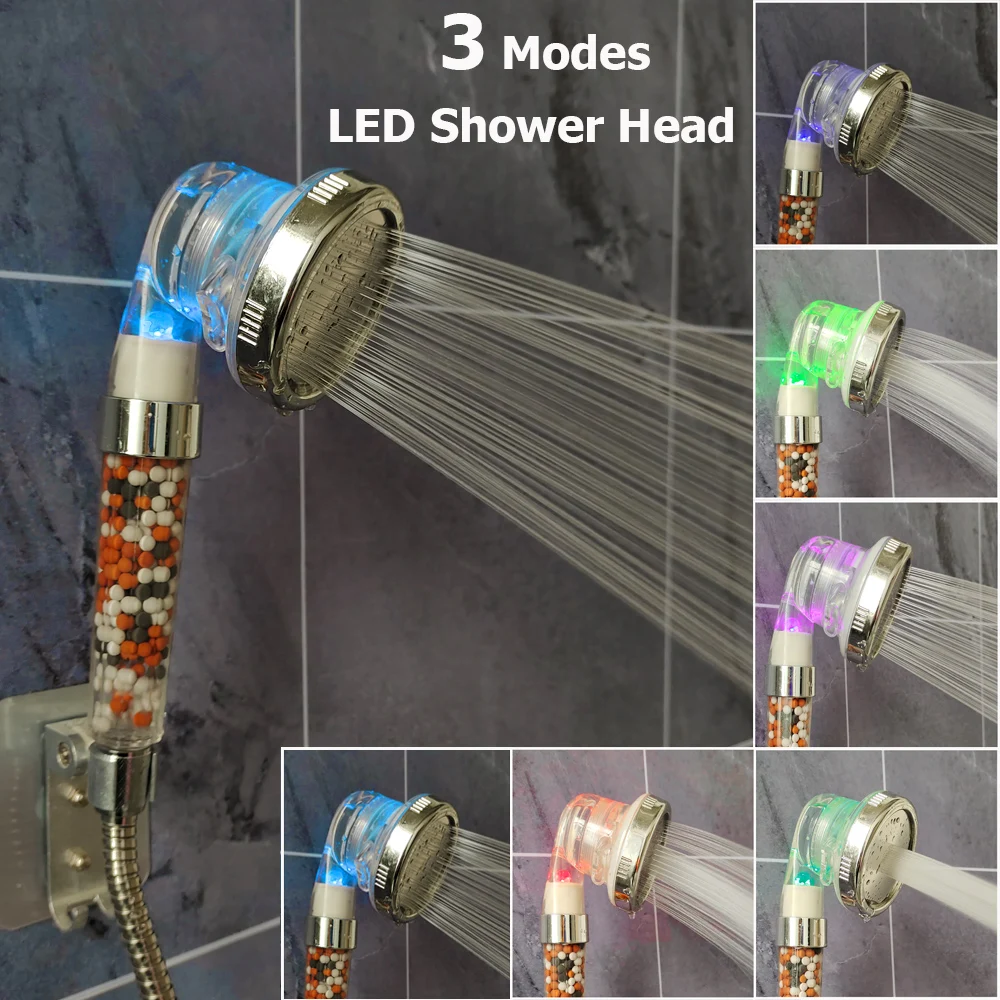 3-Modes-LED-Shower-Head-High-Pressure-Water-Saving-Bathroom-Showerhead ...
