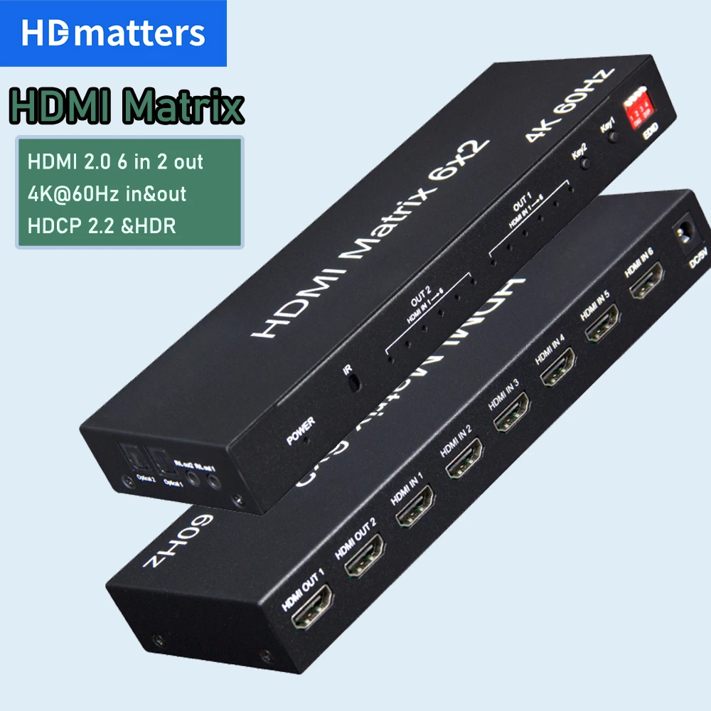 HDMI-Matrix-4K-60Hz-HDMI-2-0-Matrix-Switch-splitter-HDMI-6X2-Matrix ...