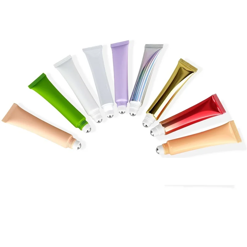 20ml Cosmetic Plastic Soft Squeeze Tube Steel Roller Ball Eye Cream ...