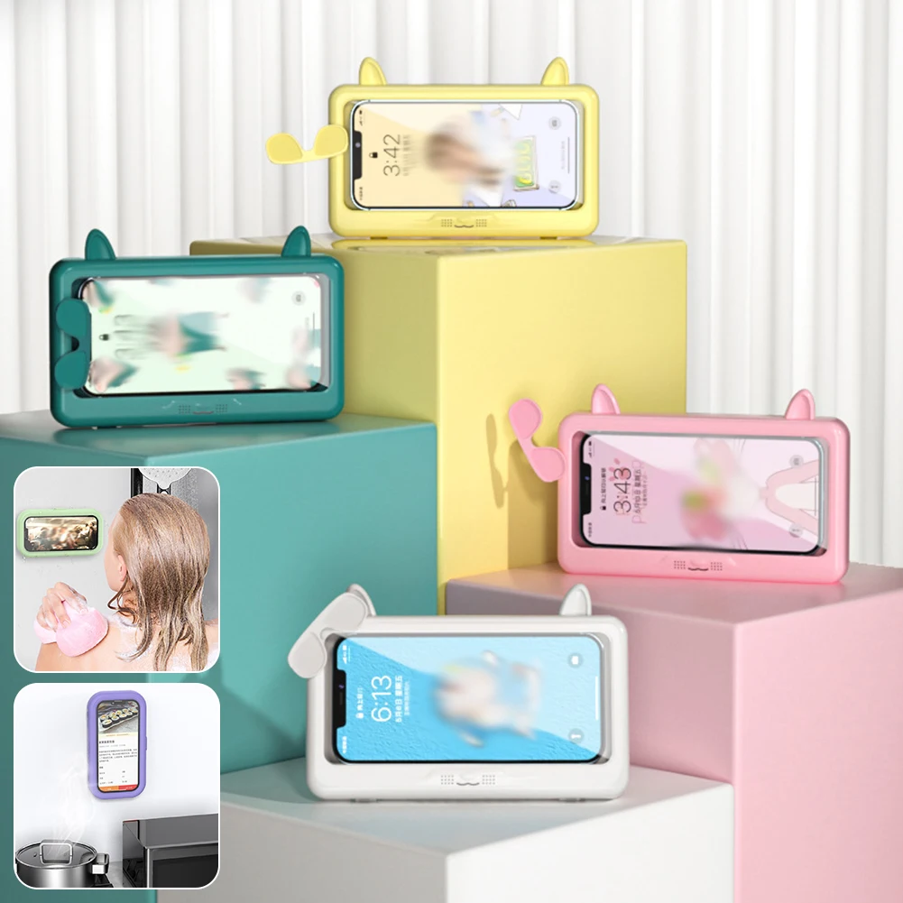 Home-Wall-Phone-Case-360-Rotating-Waterproof-Sealed-Anti-Fog-Hd-Touch ...