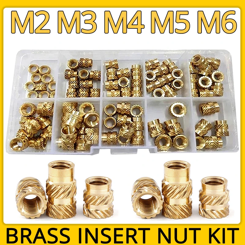 M2 M2.5 M3 M4 M5 M6 Brass Heat Set Insert Nut Hot Melt Inset Thread ...