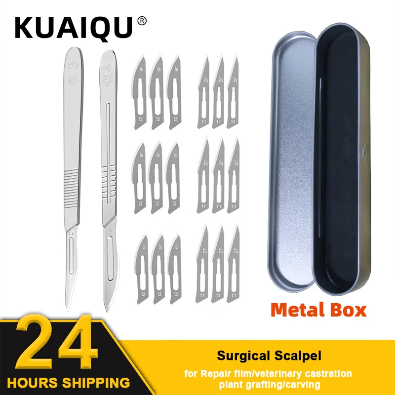 10pcs-Blades-Stainless-Steel-Surgical-Scalpel-11-23-Removable-Metal ...